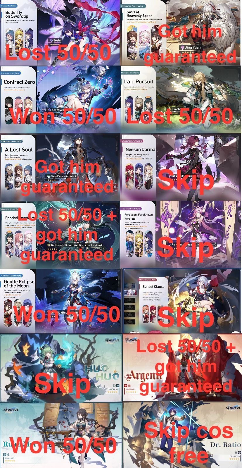 My pull history in hsr Honkai: Star Rail | HoYoLAB