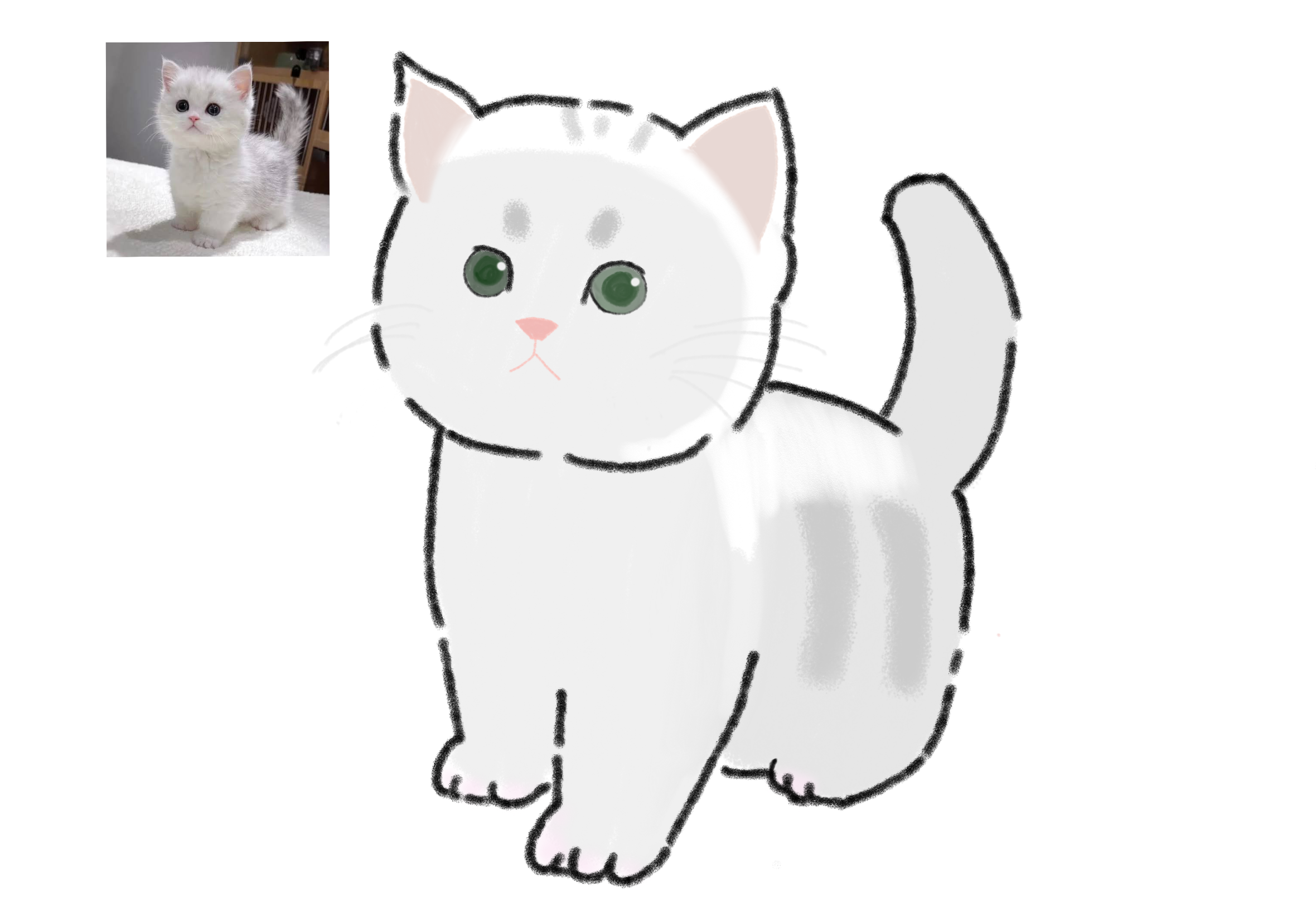 Cute cat! (Reference picture is in the corner. Umm I just took it out ...
