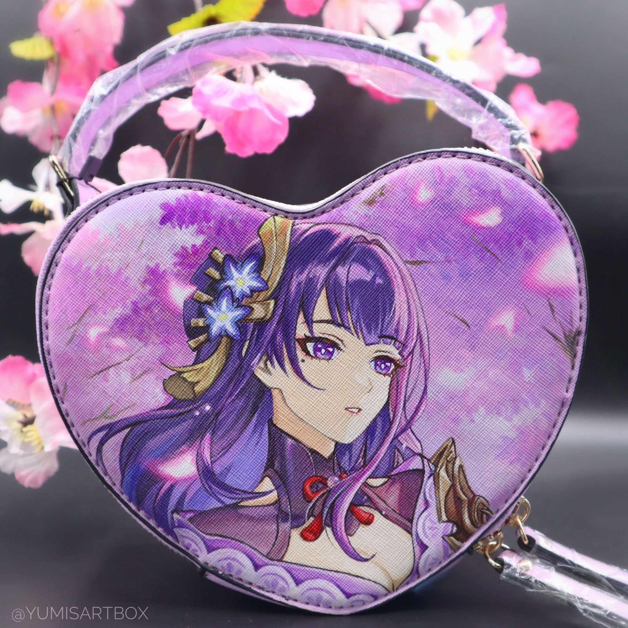 Hand painted Raiden Shogun/Ei on crossbody purse Genshin Impact | HoYoLAB