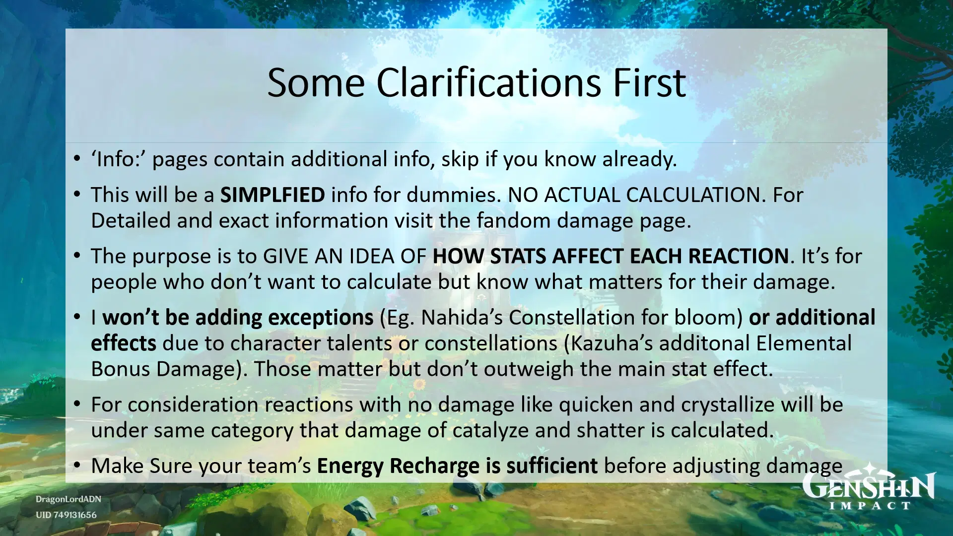 Genshin Damage with Elemental Reactions For Dummies Genshin Impact ...