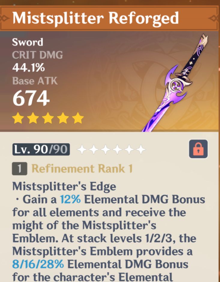 Lvl. 90 Mistsplitter Reforged Genshin Impact | HoYoLAB