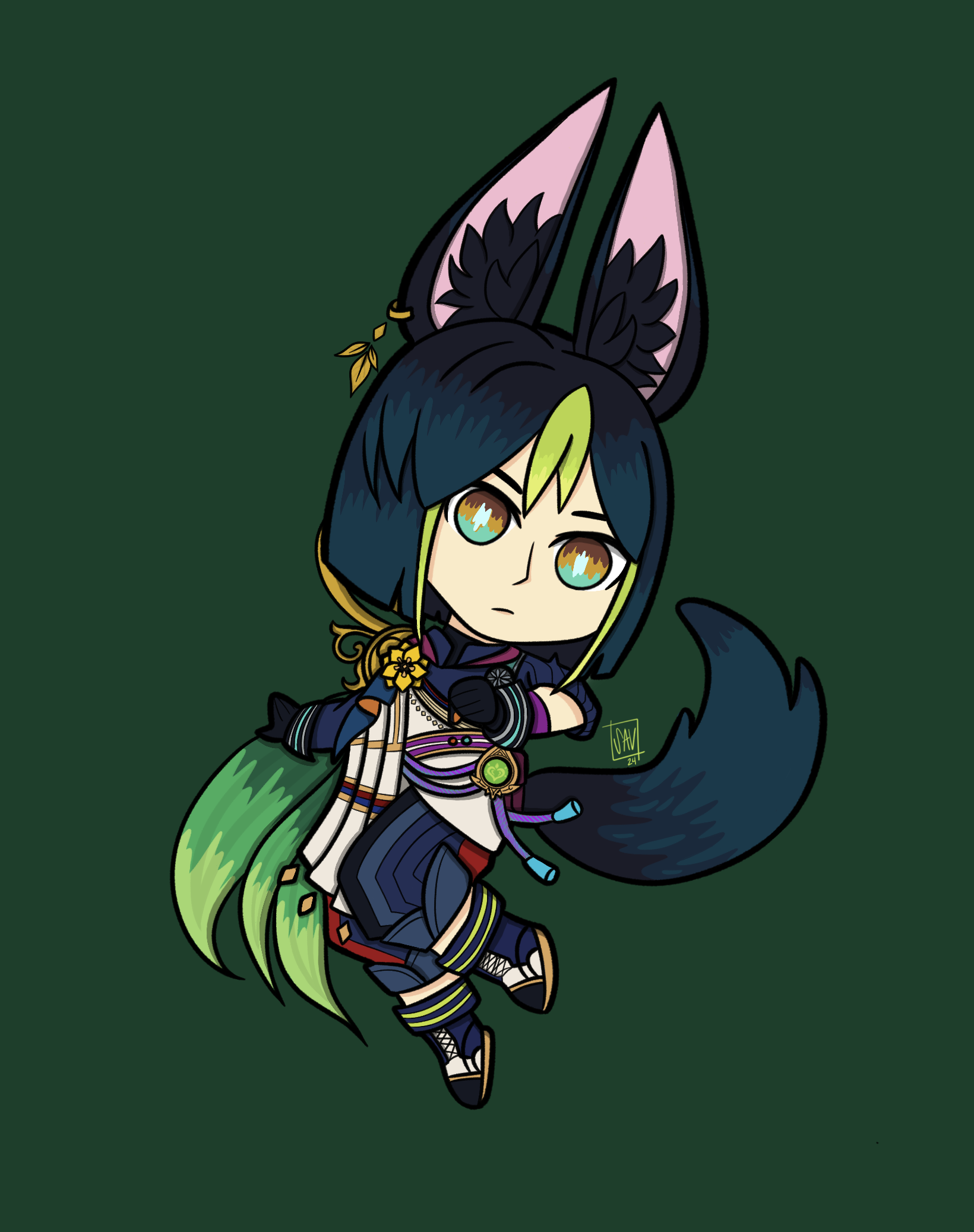 lil Nari drawing ☺️🦊💚 Genshin Impact | HoYoLAB