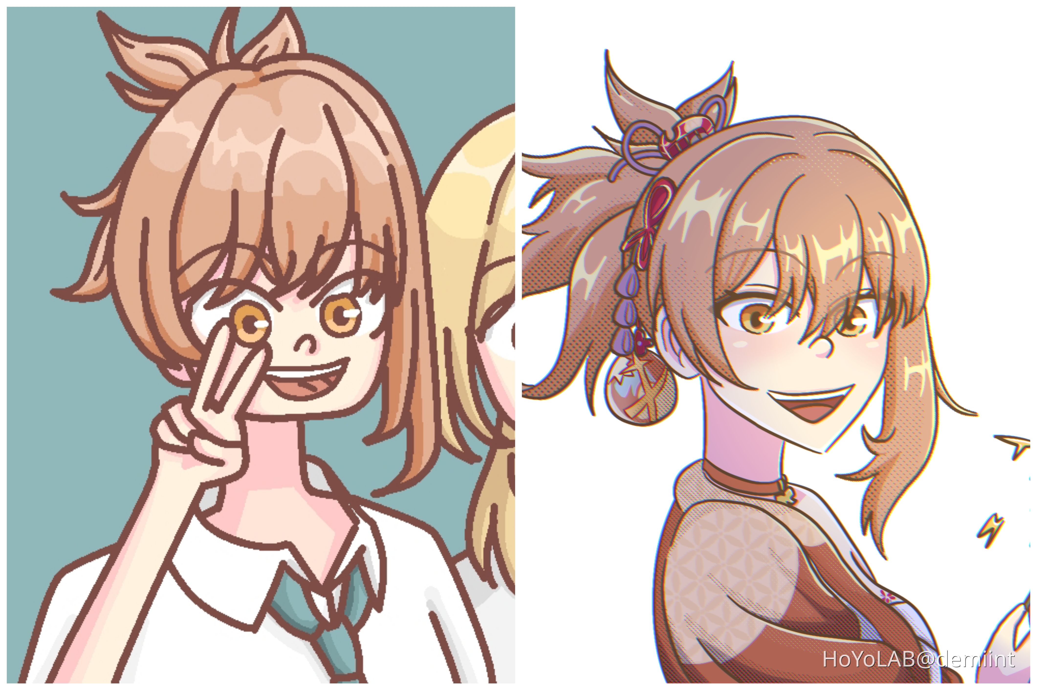 Drawing Yoimiya 2022 vs 2024 Genshin Impact | HoYoLAB