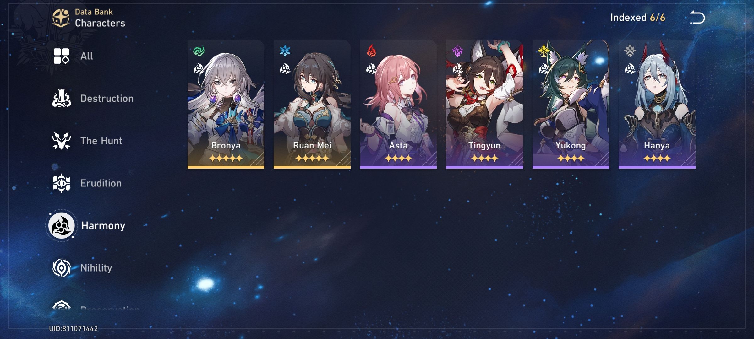 My Complete Harmony Character Builds Till Now. (Part 1) Honkai: Star ...