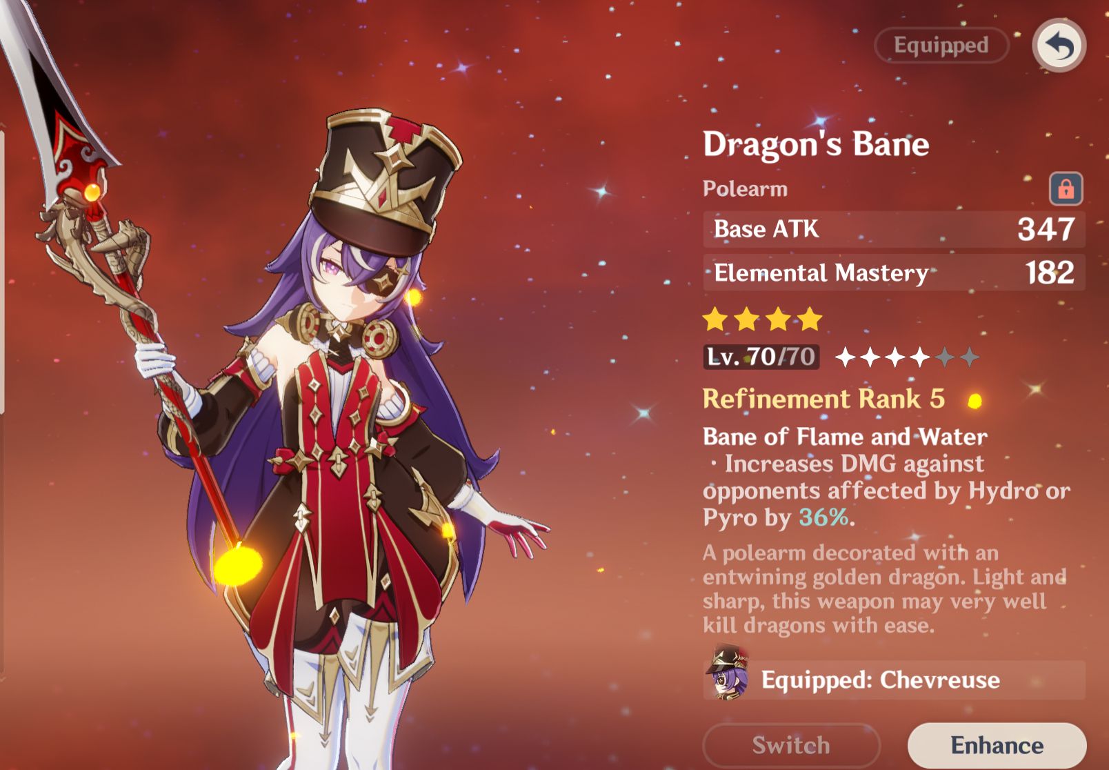 Dragon’s Bane matches her outfit well Genshin Impact | HoYoLAB