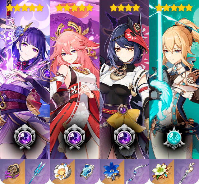 [4.3] Rotation ֎ -Mono Electro Raiden- ֎ Raiden YaeMiko KujouSara Jean ...