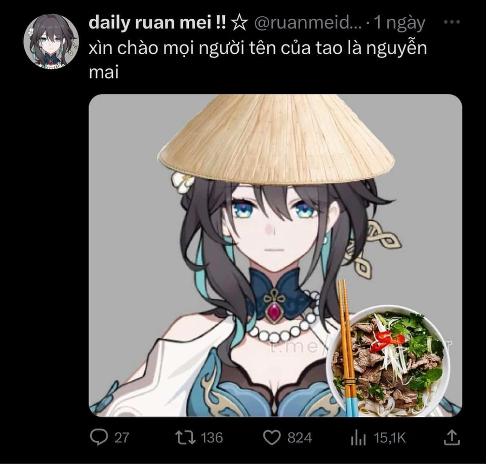 When you realise that Ruan Mei is actually having "Vietnamese" origin ...