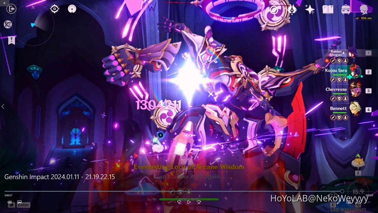 1.3M Showcase with C6 Chevreuse on a level 90 Scara boss Genshin Impact ...