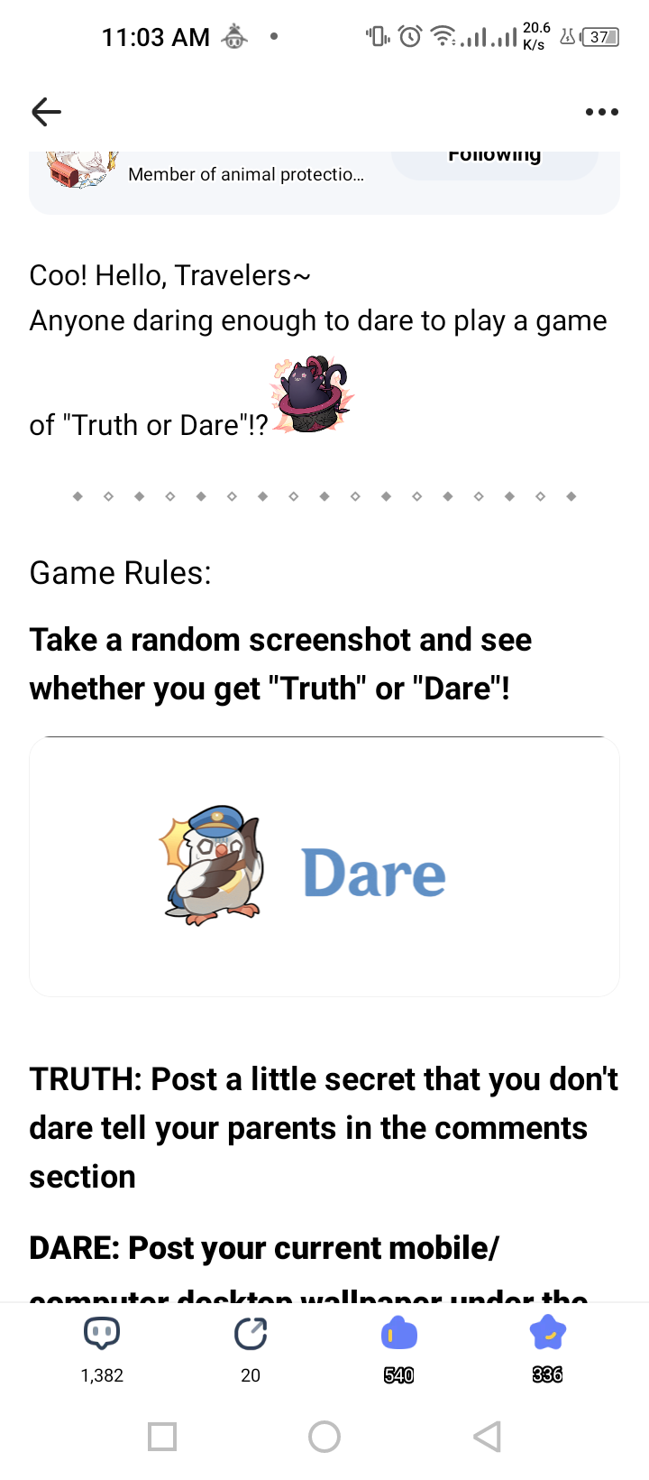 Dare 😆😉 | HoYoLAB