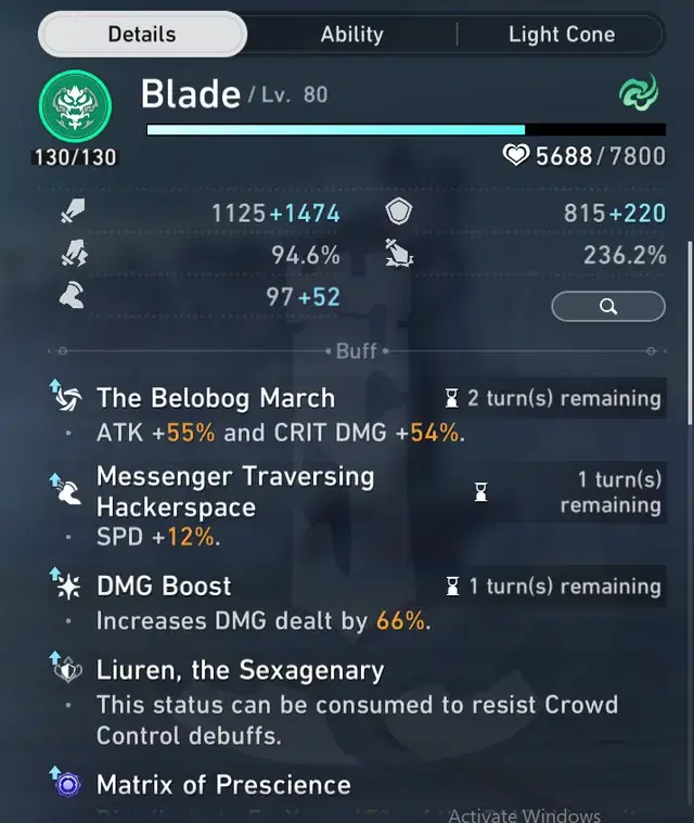 Do i need to farm more relics for Blade? Crit DMG body, SPD boots, Wind ...