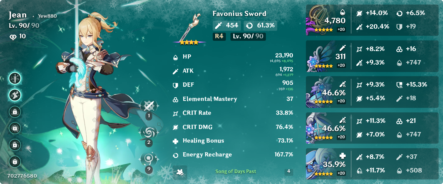 Update Jean's build Genshin Impact | HoYoLAB