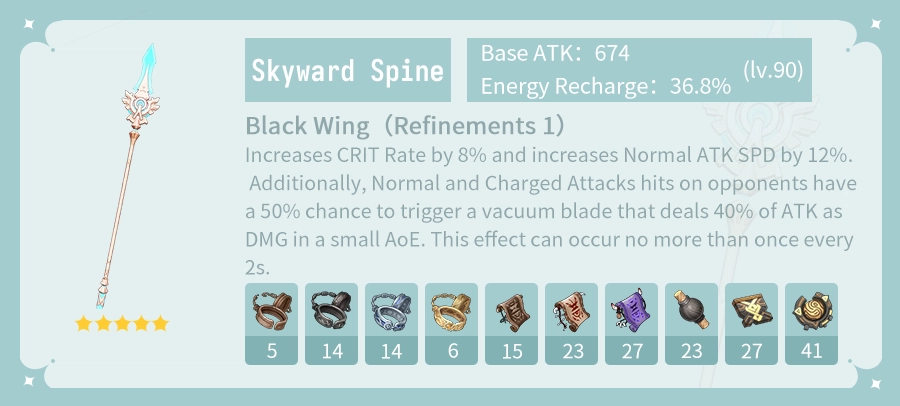 [V4.3] Permanent 5-Star Weapon [Skyward Spine] Review丨The Upright Shaft ...