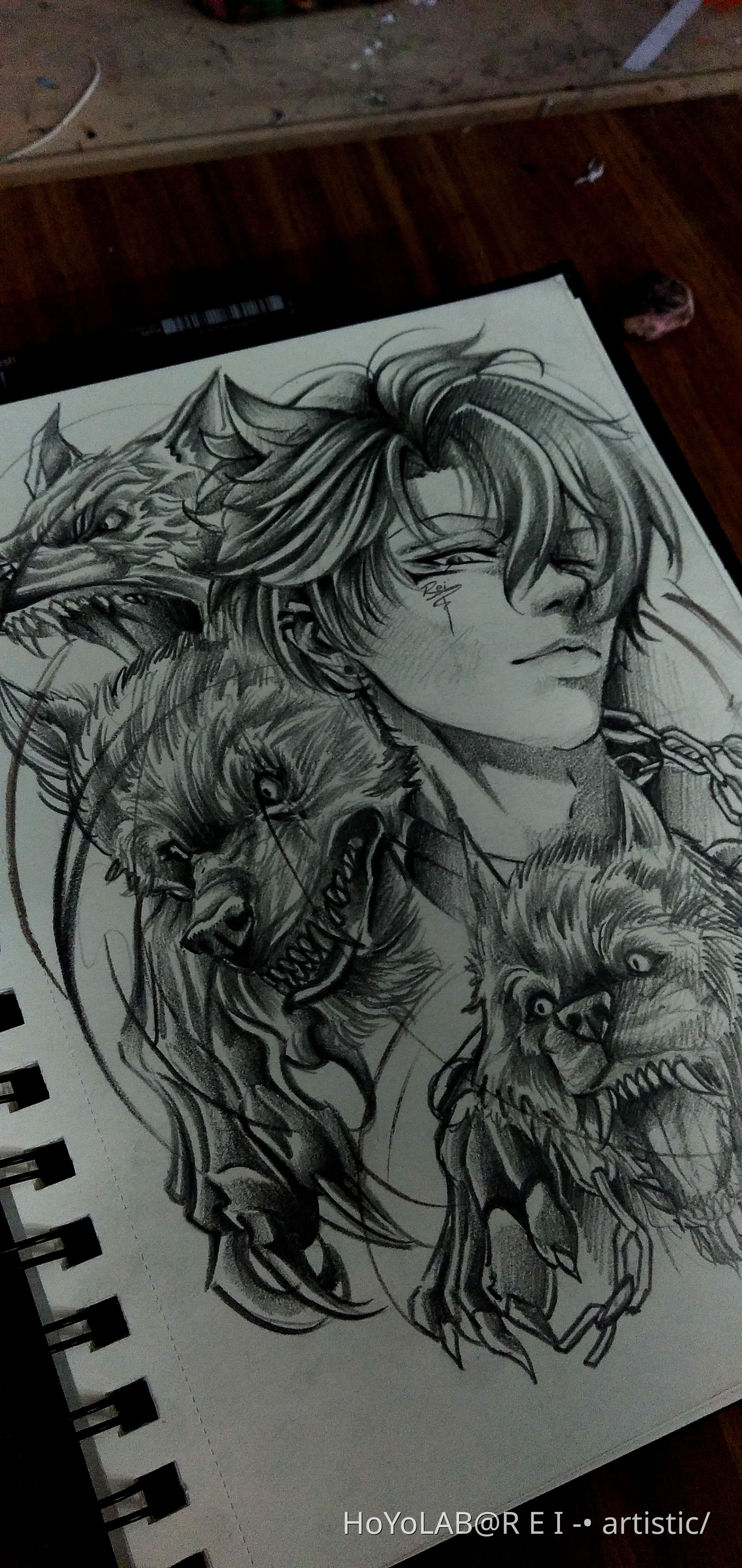 And that's Wriothesley pencil drawing done Genshin Impact | HoYoLAB