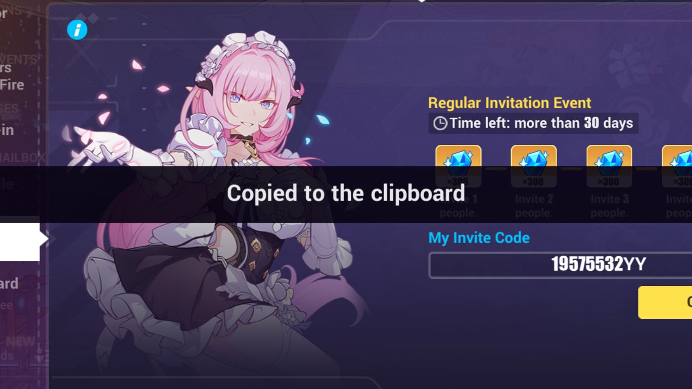 Invitation Code [ SEA Server ] Honkai Impact 3rd | HoYoLAB