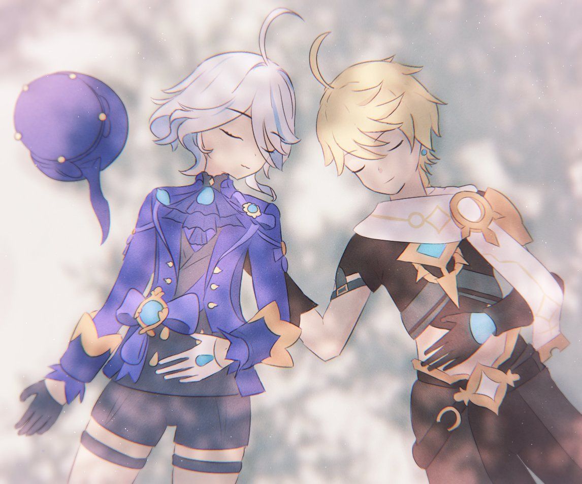 Aether and Furina under a tree Genshin Impact | HoYoLAB