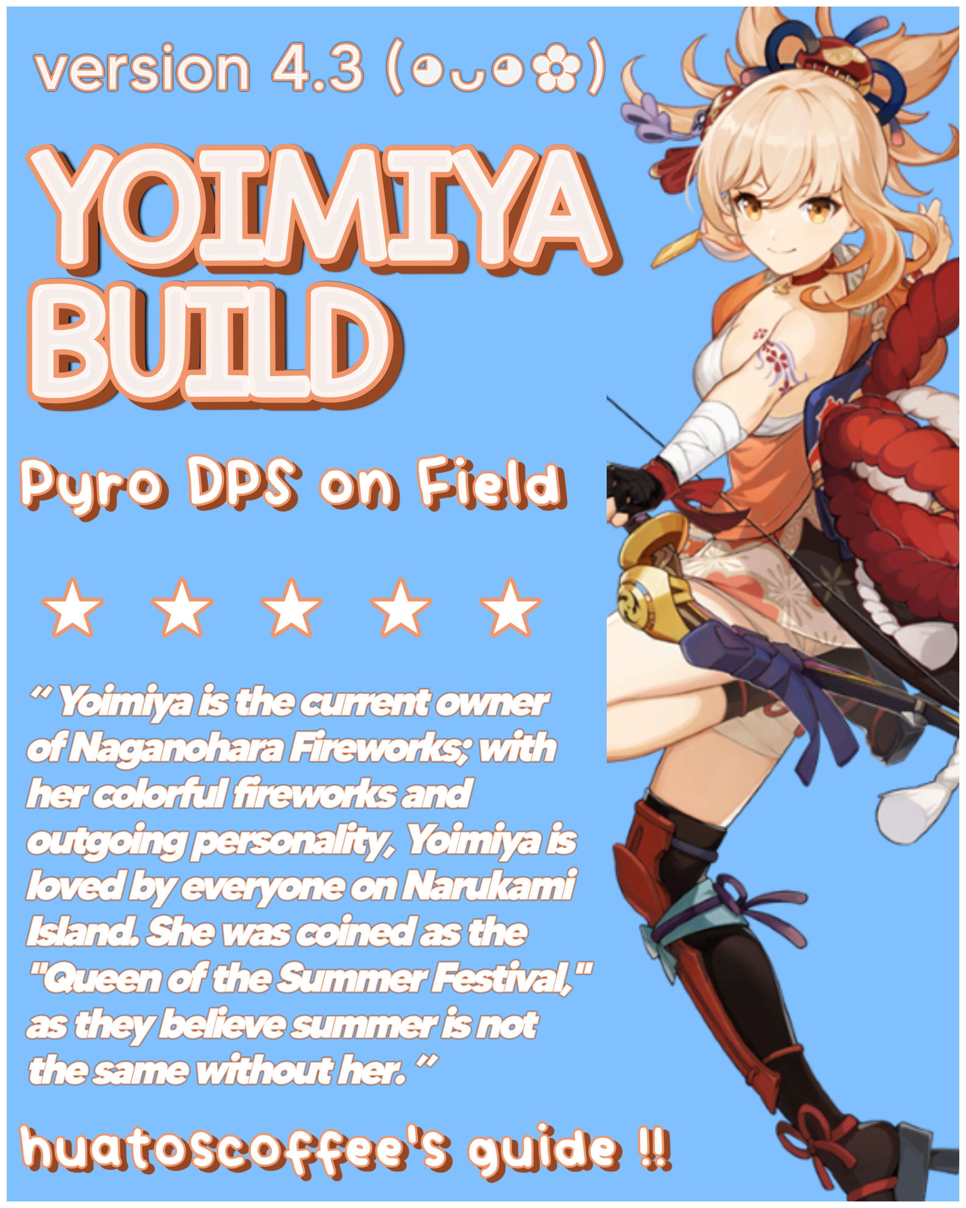 [ Version 4.3 ] Yoimiya Build — Pyro DPS on Field Genshin Impact | HoYoLAB