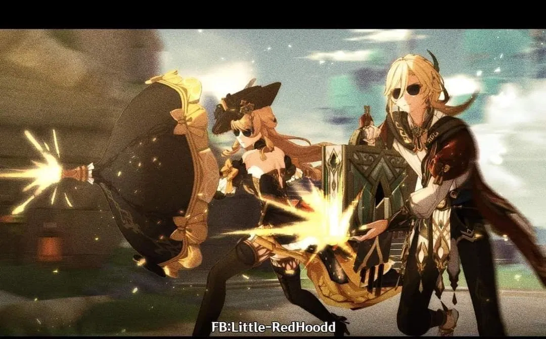 Navia and Kaveh as Kingsman reference movie Genshin Impact | HoYoLAB