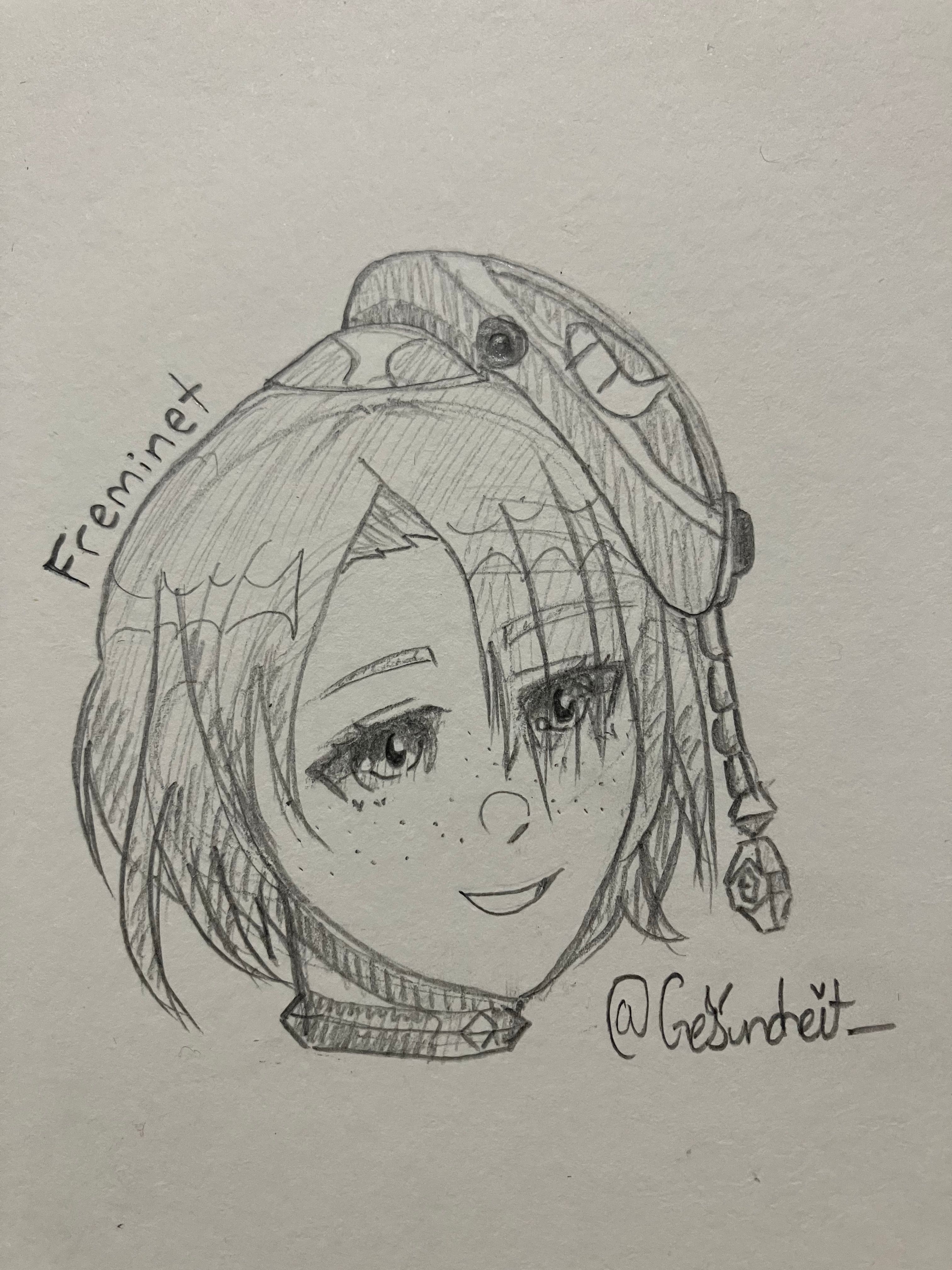 Freminet traditional sketch (Digital artist goes insane)🧠 Genshin ...