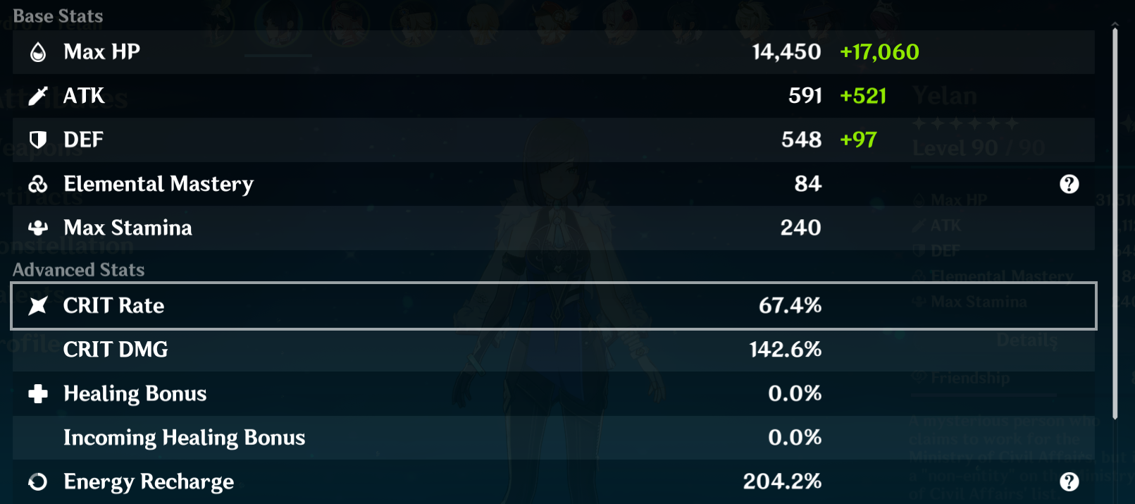 my yelan stats Genshin Impact | HoYoLAB