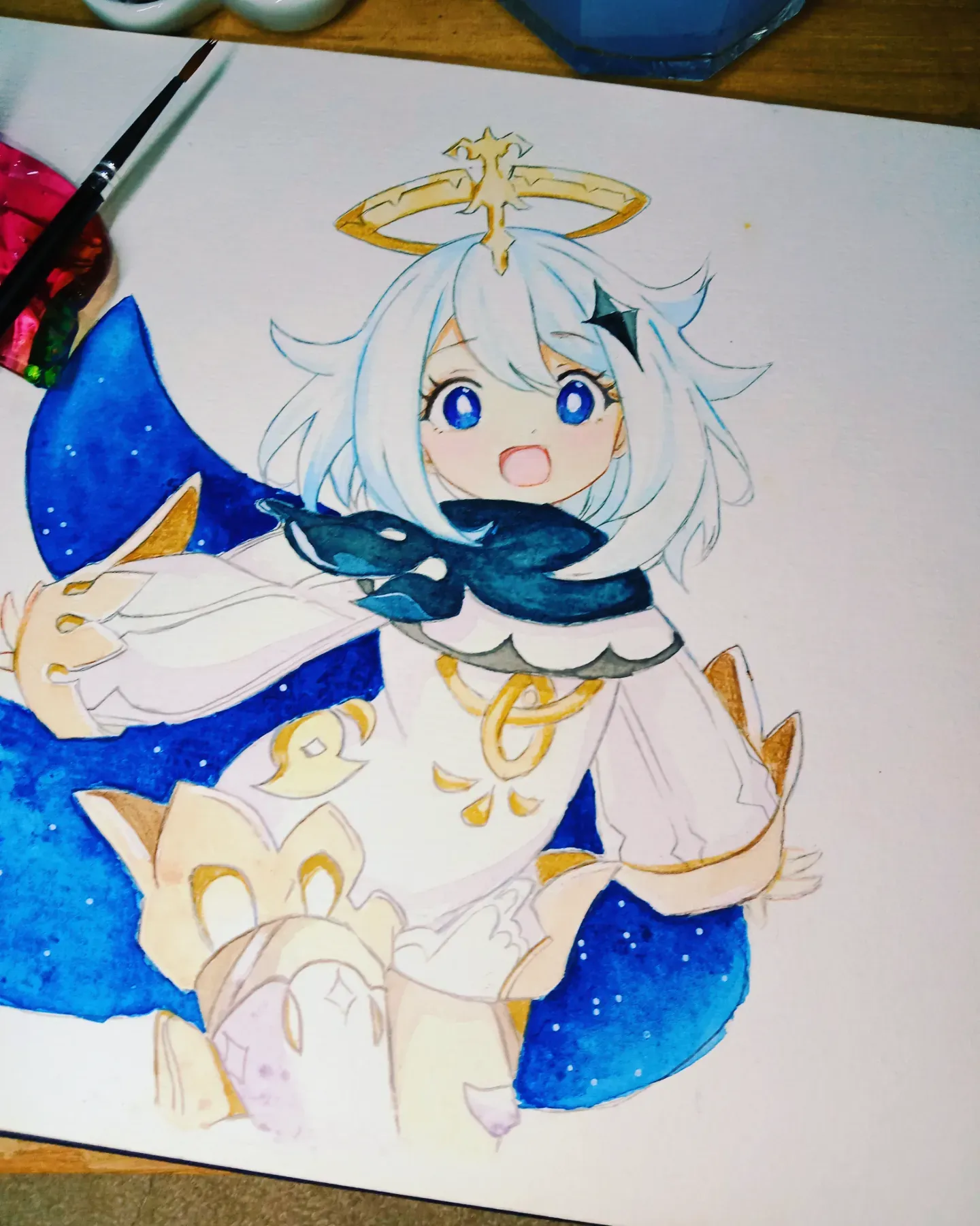 Paimon Watercolor Painting Art Genshin Impact | HoYoLAB