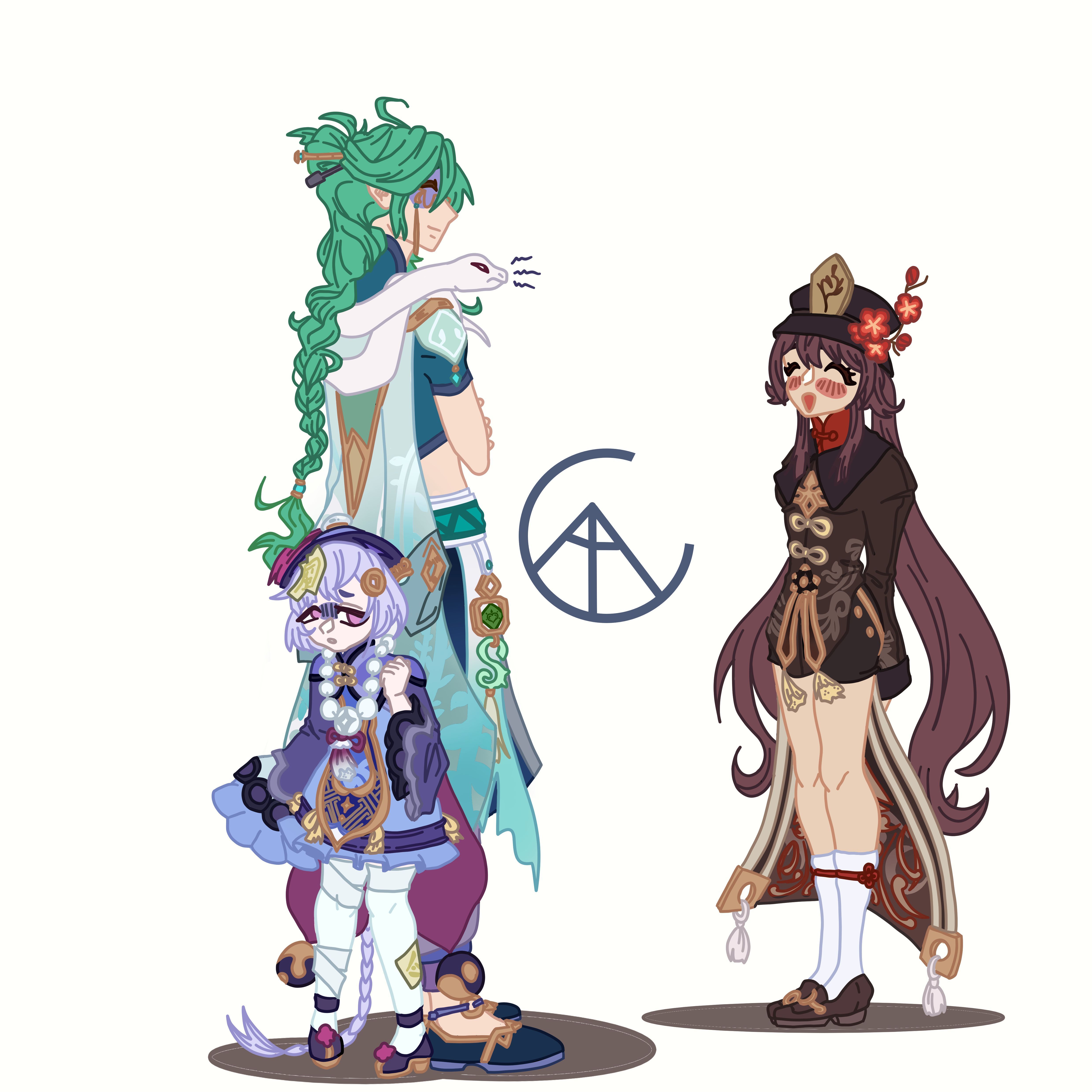 Baizhu, Qiqi and Hu tao Genshin Impact | HoYoLAB