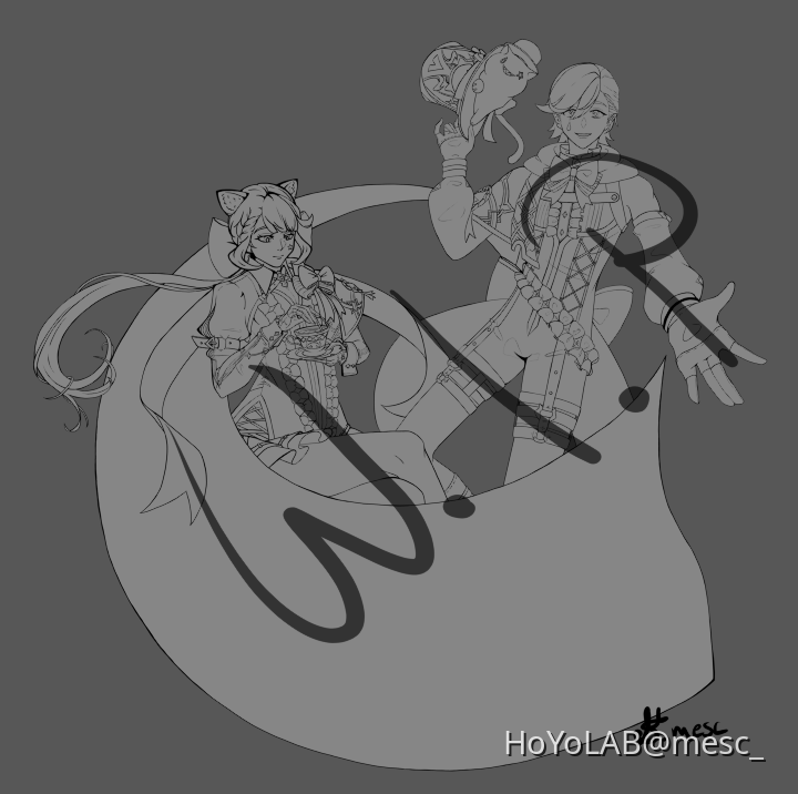 work in progress: lyney and lynette fan art Genshin Impact | HoYoLAB