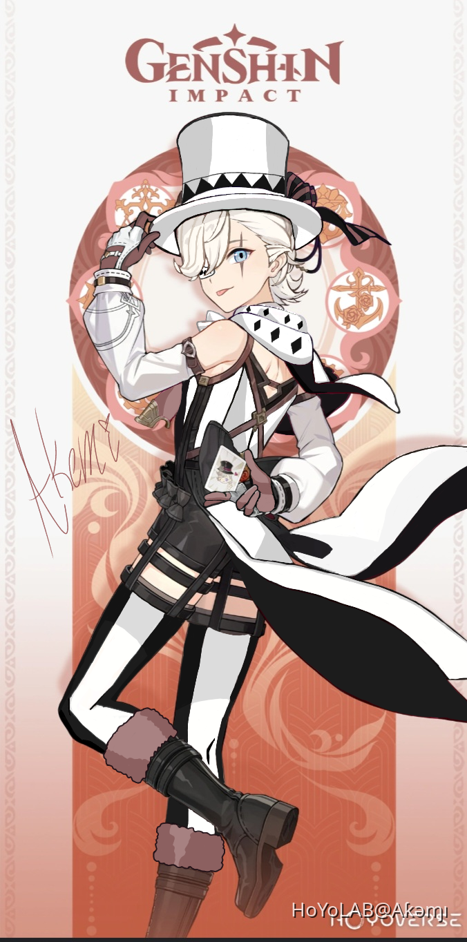 Lyney but with Nikolai's color pallet Genshin Impact | HoYoLAB