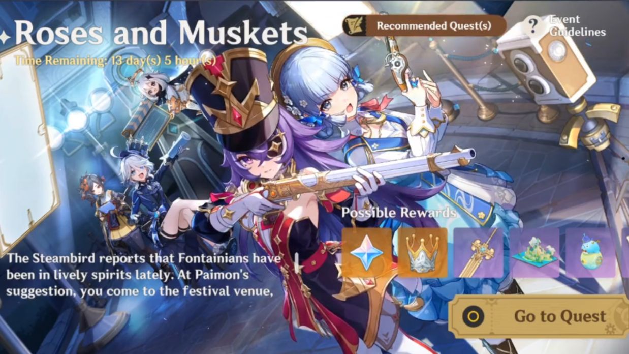 Genshin Impact - 4.3 Event - Roses and Muskets (no commentary) Genshin ...