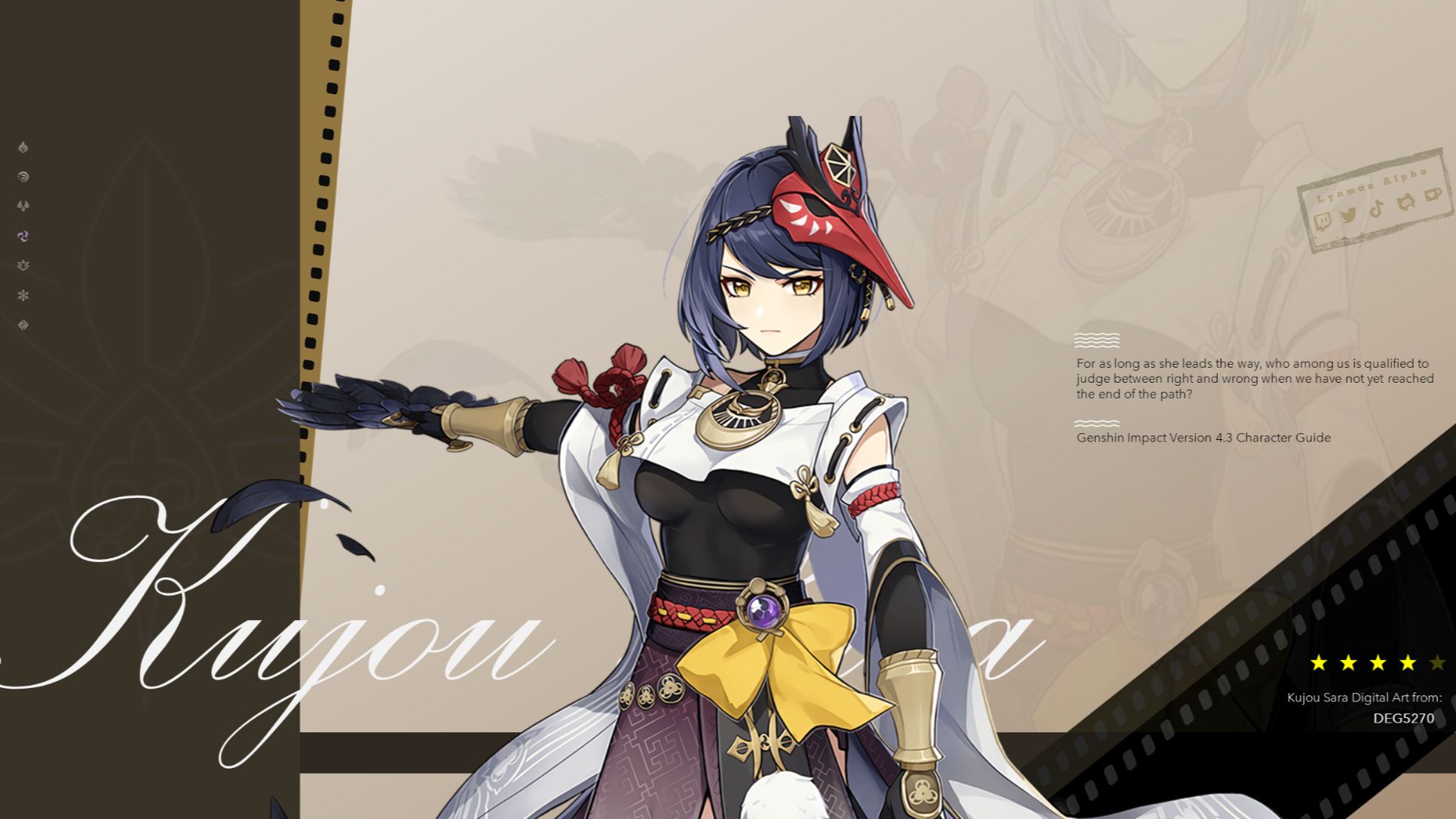 Raiden Shogun's Number 1 Simp | Kujou Sara | Genshin Impact Detailed ...