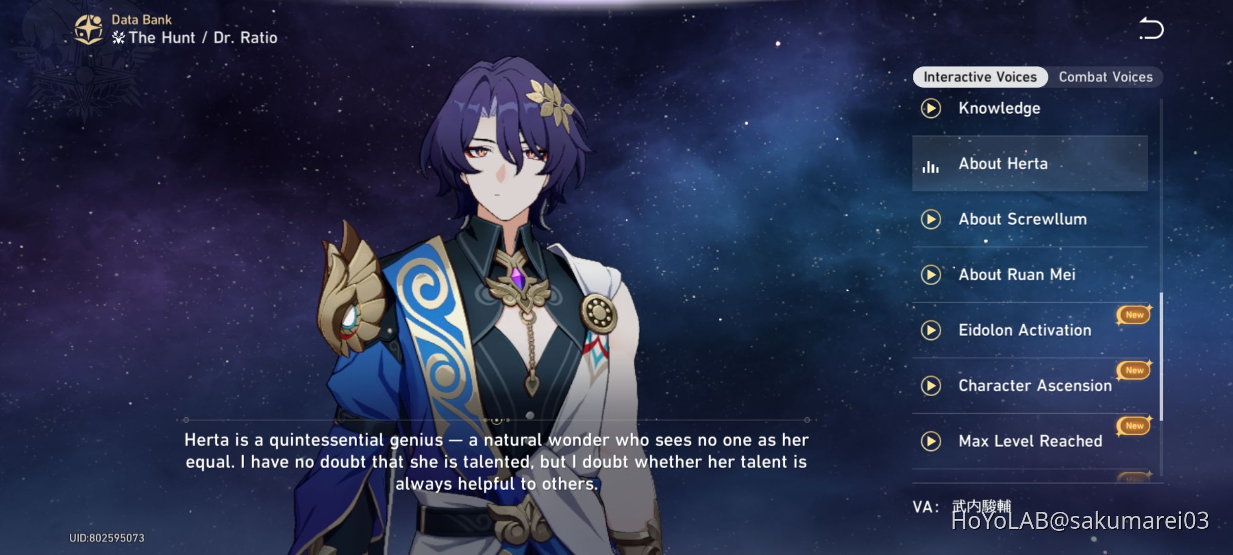 Dr. Ratio, about Herta, Ruan Mei and Screwllum. Honkai: Star Rail | HoYoLAB