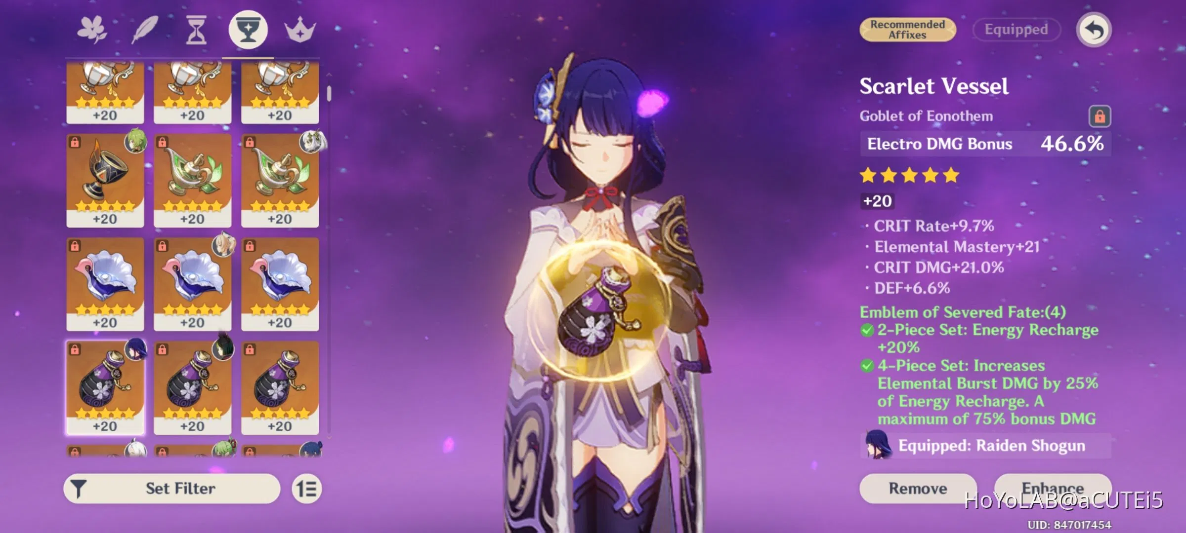 Finally! an Electro goblet of Emblem Genshin Impact | HoYoLAB