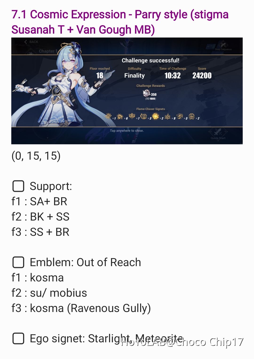 7.1 Cosmic Expression - Parry style (stigma Susanah T + Van Gough MB) Honkai Impact 3rd | HoYoLAB