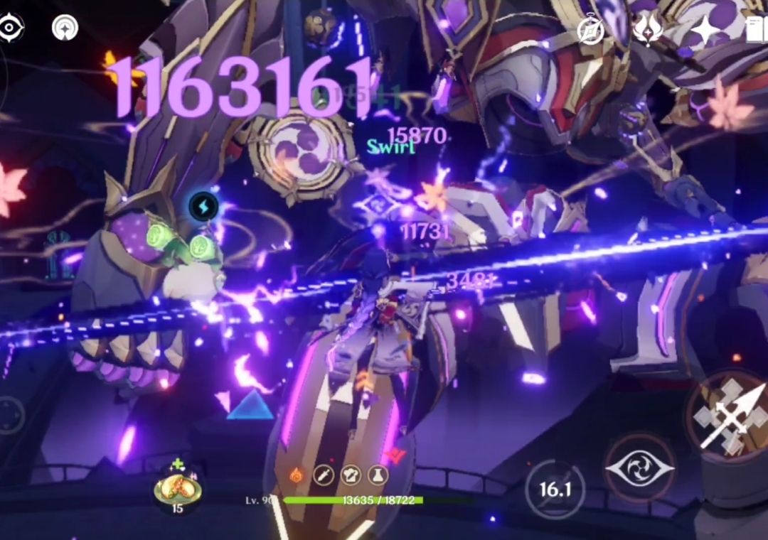 Finally got Raiden\\'s constellations, so I tried how much She can hit ...