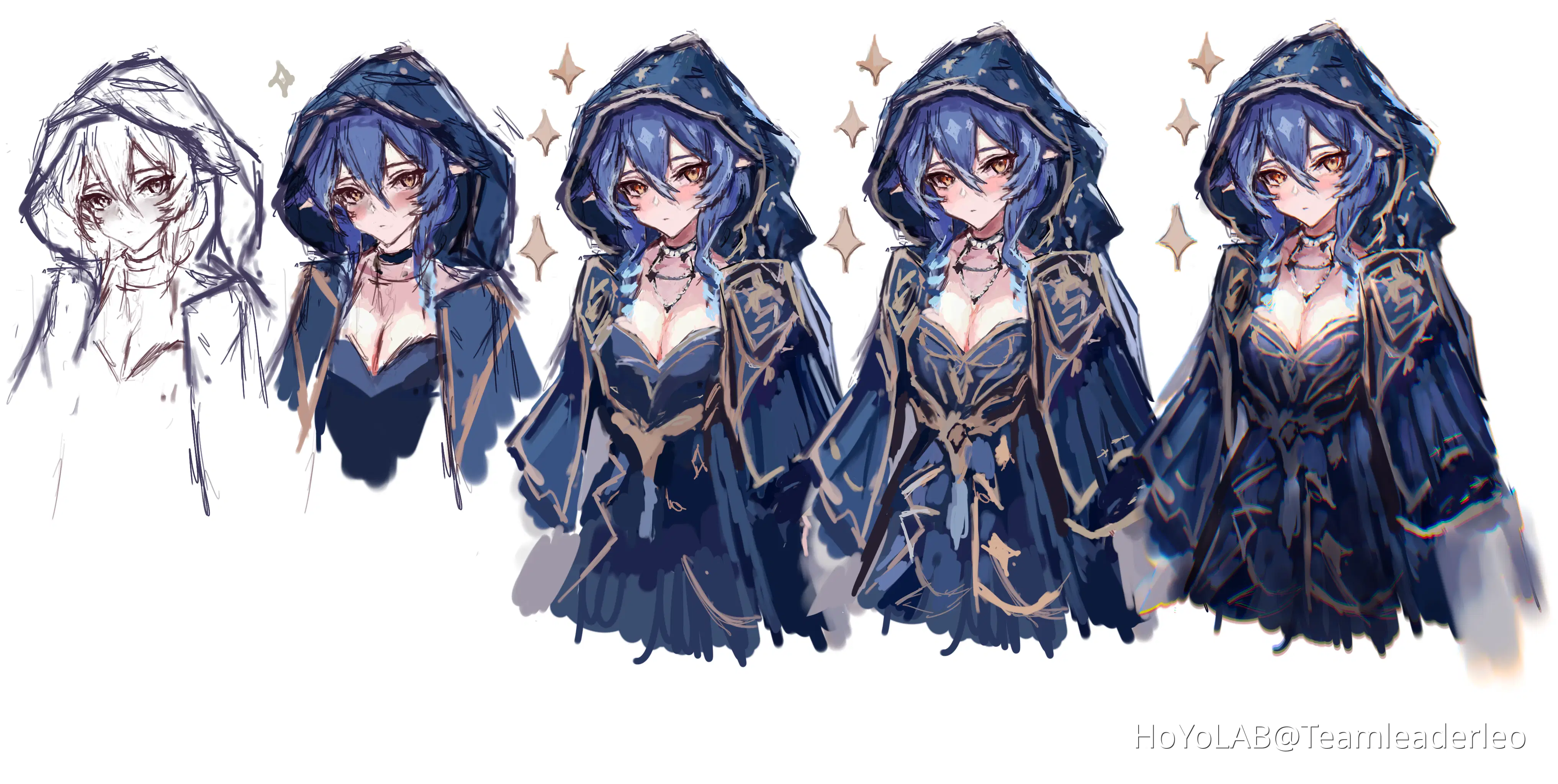 I drew Layla wearing different dresses! Genshin Impact | HoYoLAB