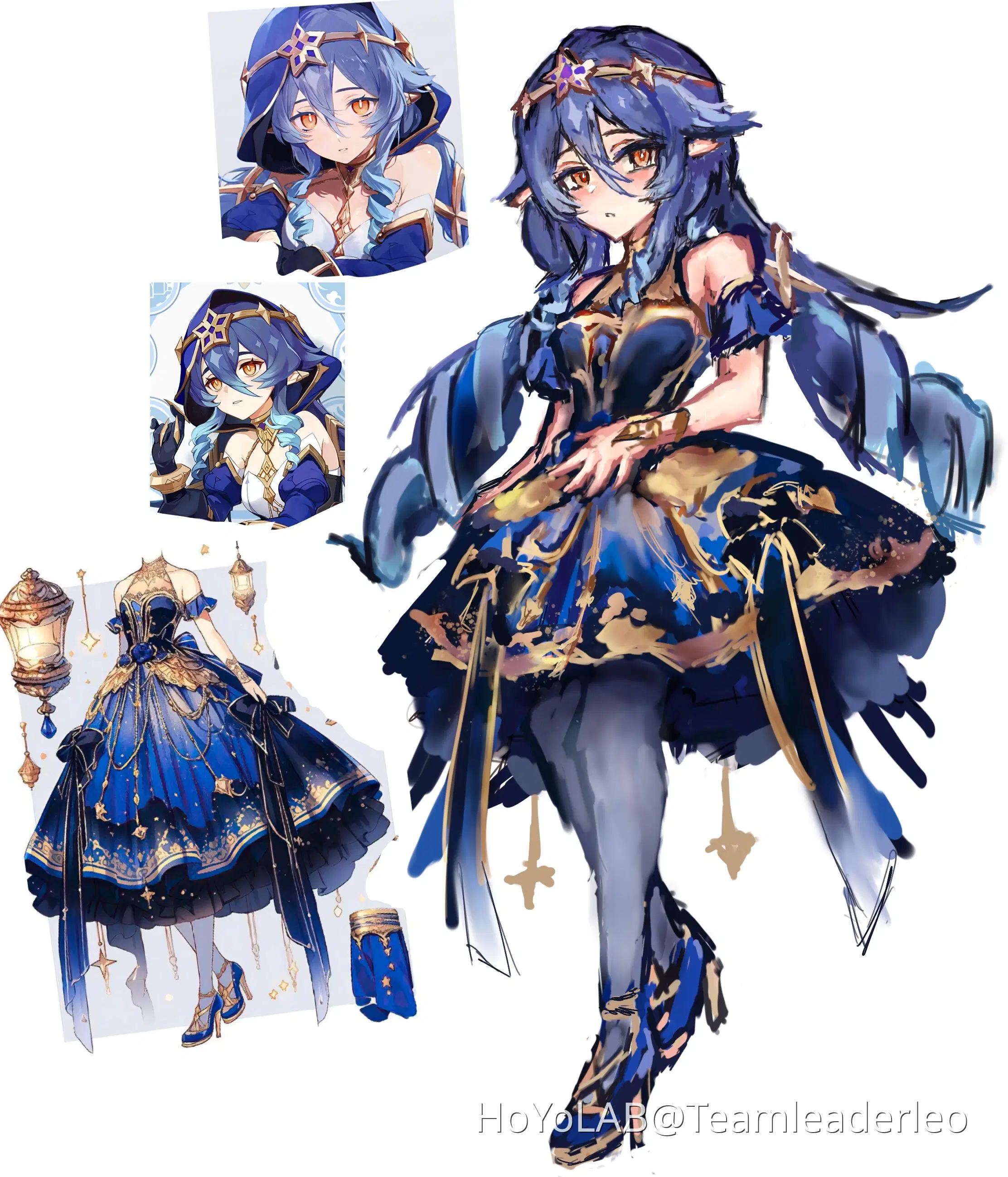 I drew Layla wearing different dresses! Genshin Impact | HoYoLAB