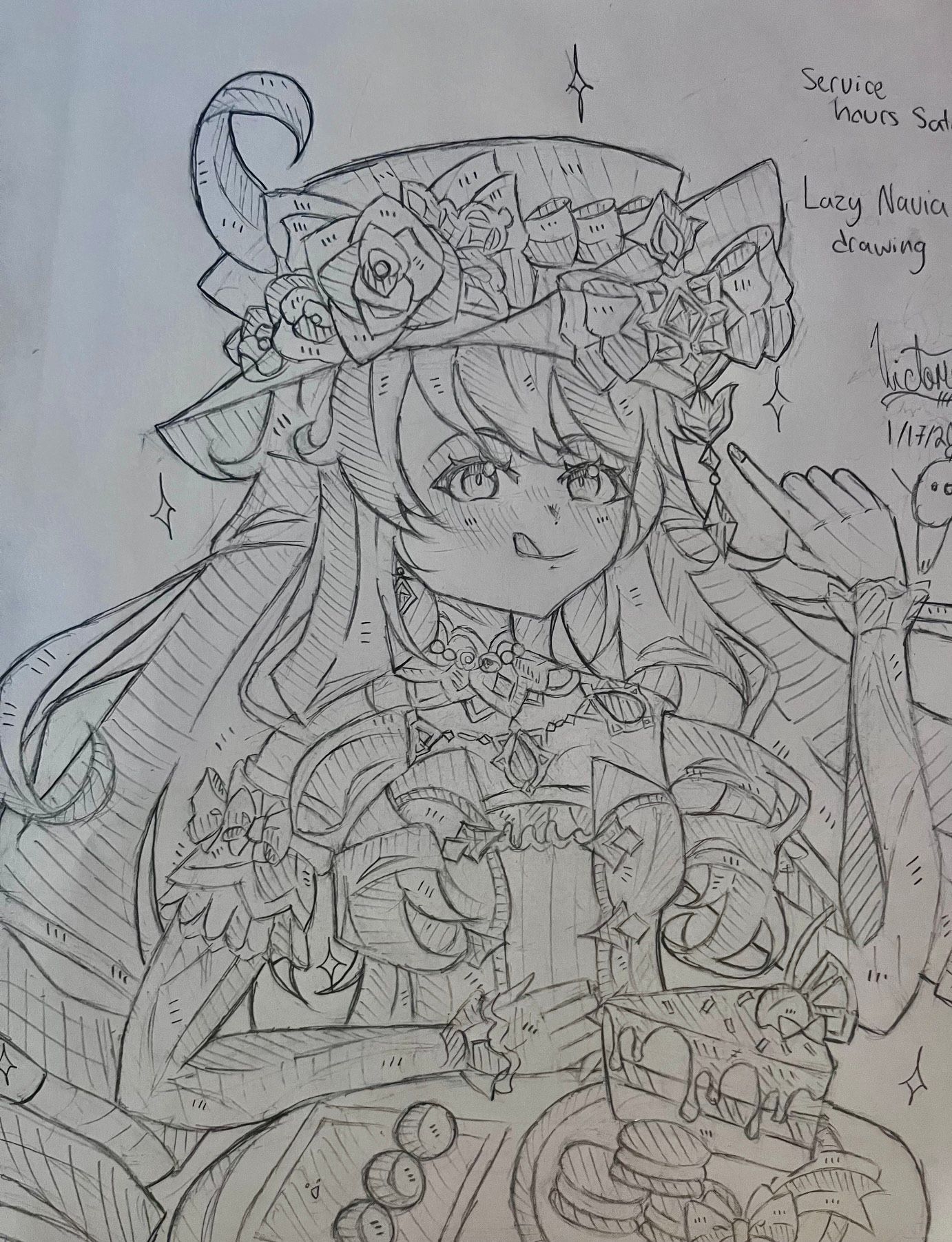 Navia Genshin Impact Traditional Fan Art ;D Genshin Impact | HoYoLAB