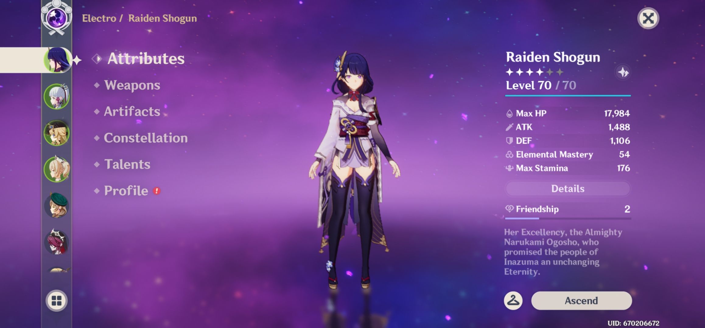 My Raiden, Ayaka, Navia progress Genshin Impact | HoYoLAB