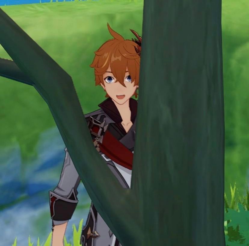 Who's this ginger behind my backyard tree Genshin Impact | HoYoLAB
