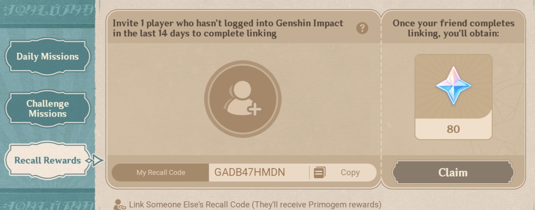 recall rewards redeem codes GADB4HMDN Genshin Impact | HoYoLAB