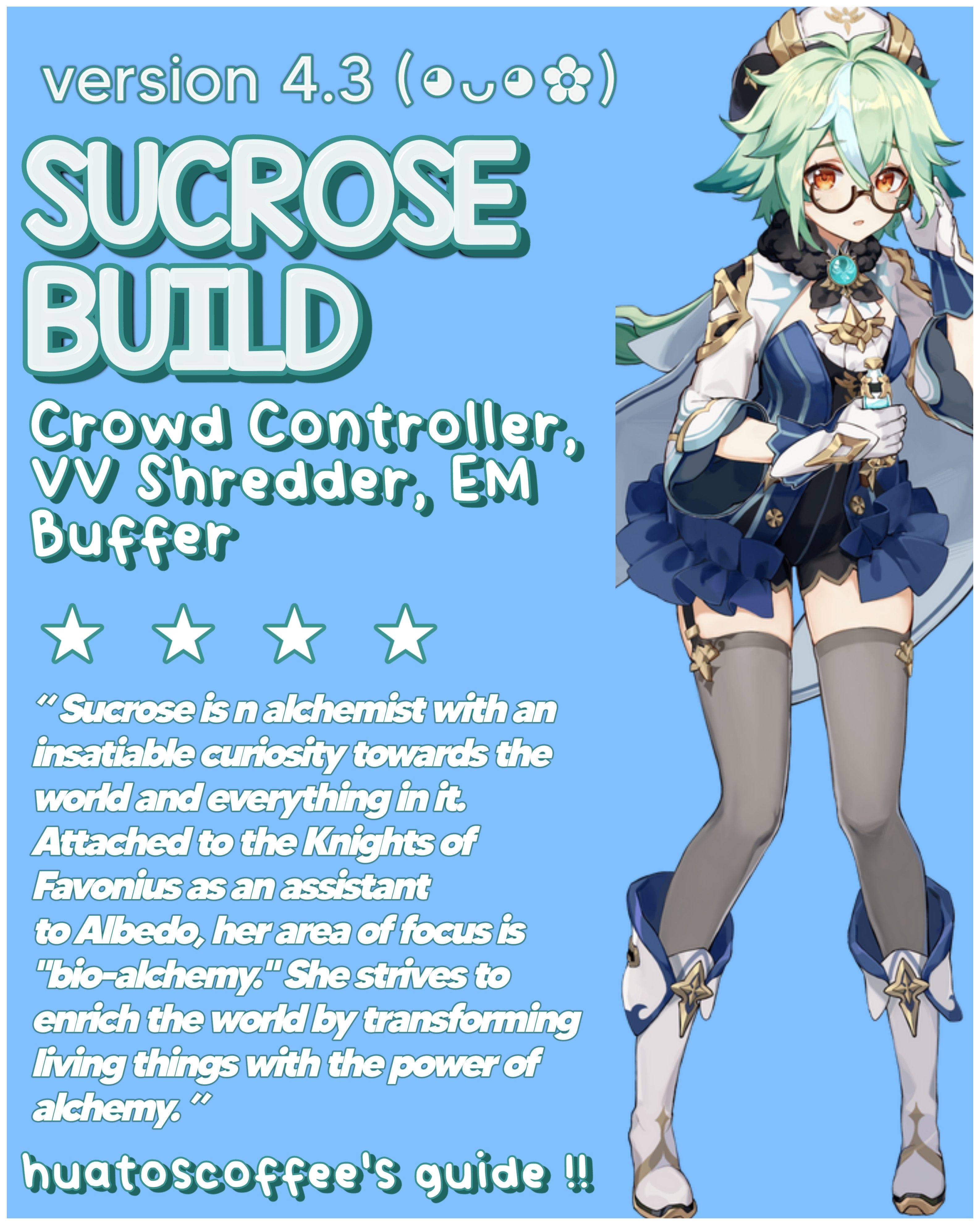 [ Version 4.3 ] Sucrose build — Crowd Controller, VB Shredder & EM Buffer Genshin Impact | HoYoLAB