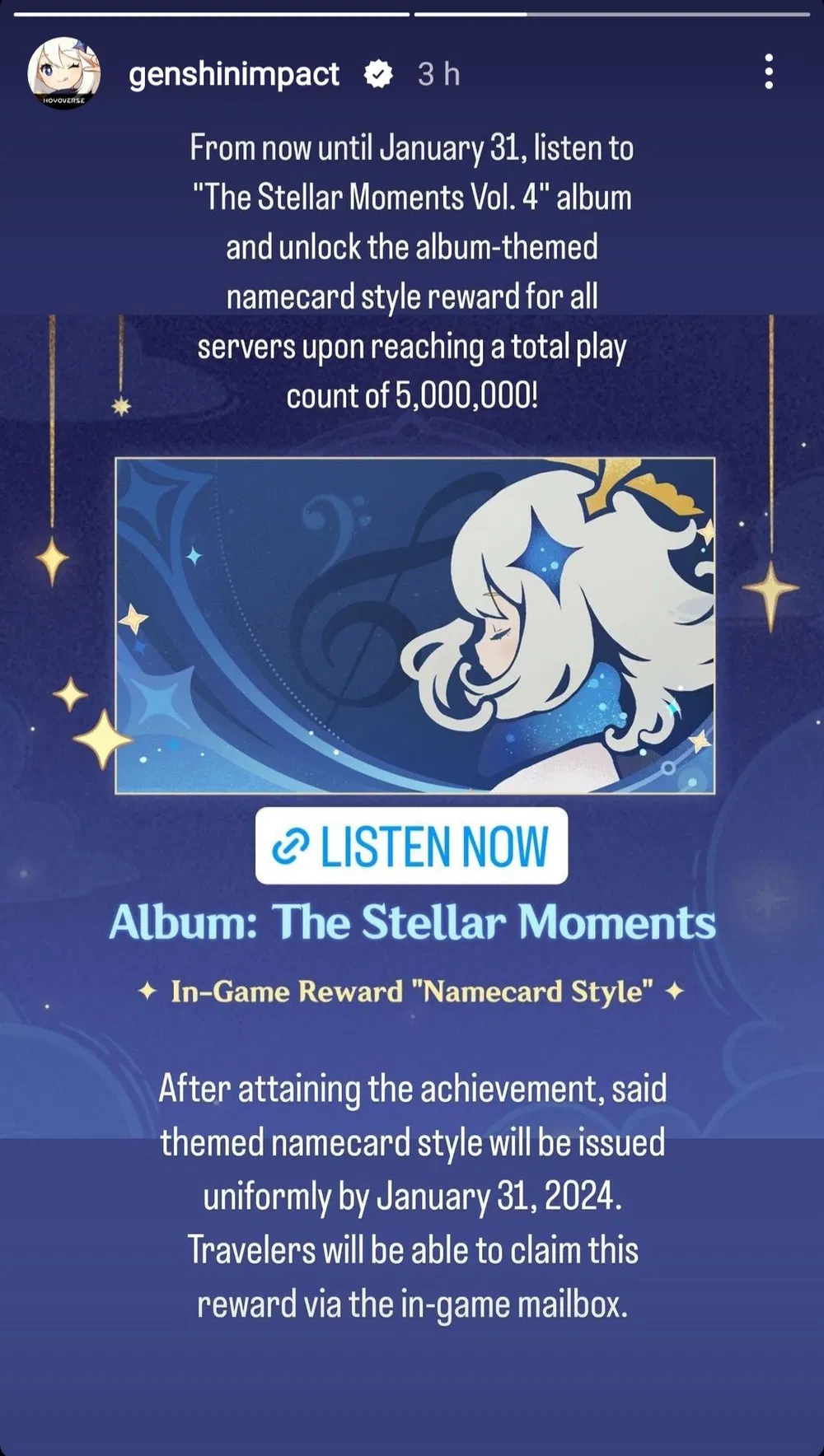 Genshin Imapct Character OST Album — The Stellar Moments Vol. 4 Genshin ...