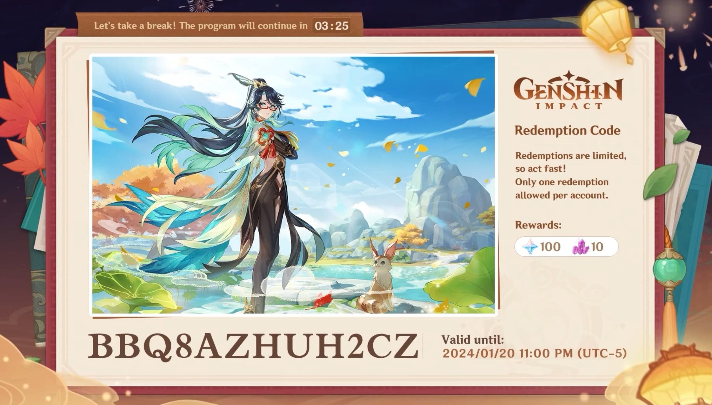 Genshin Special Program Codes Genshin Impact | HoYoLAB