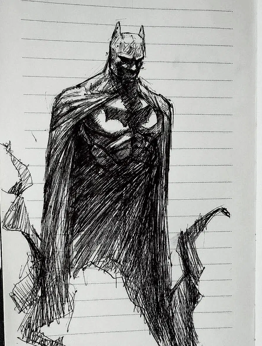 how to draw batman in pen