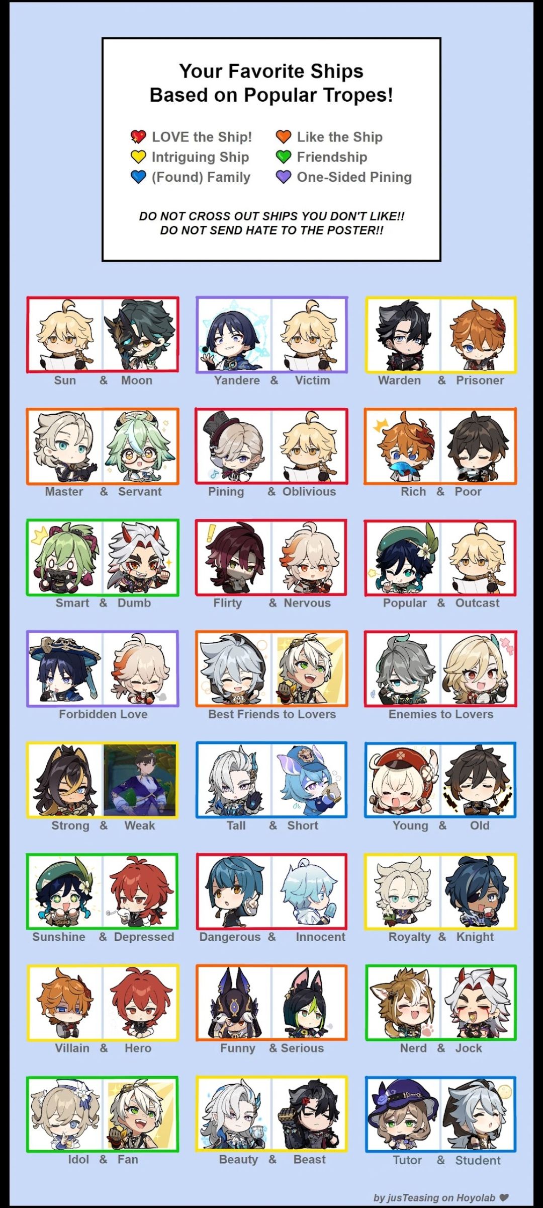 My favorite ships/pairs as popular tropes! Genshin Impact | HoYoLAB