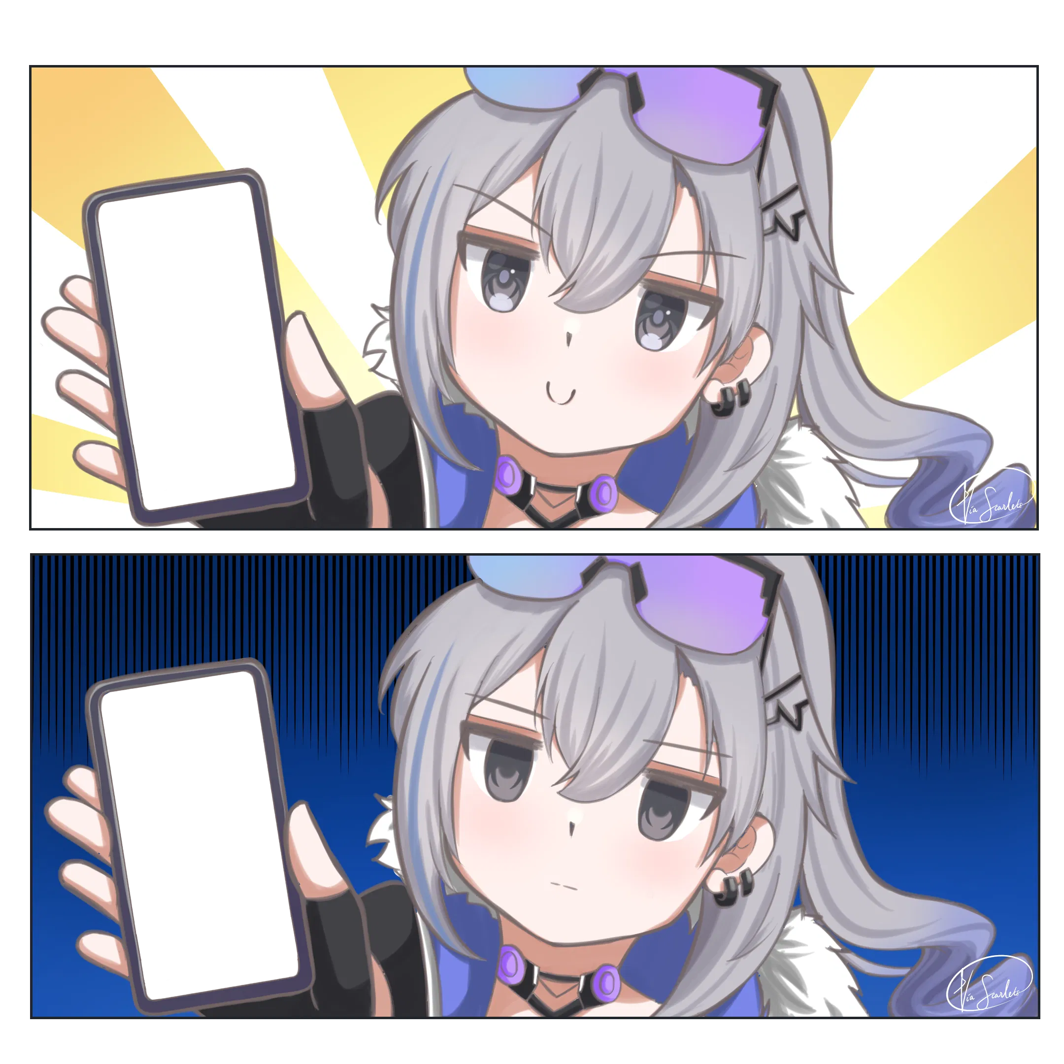SilverWolf Holding Phone (Memes Template Free to Use, Show Me How You Use It! :) ) Honkai: Star ...