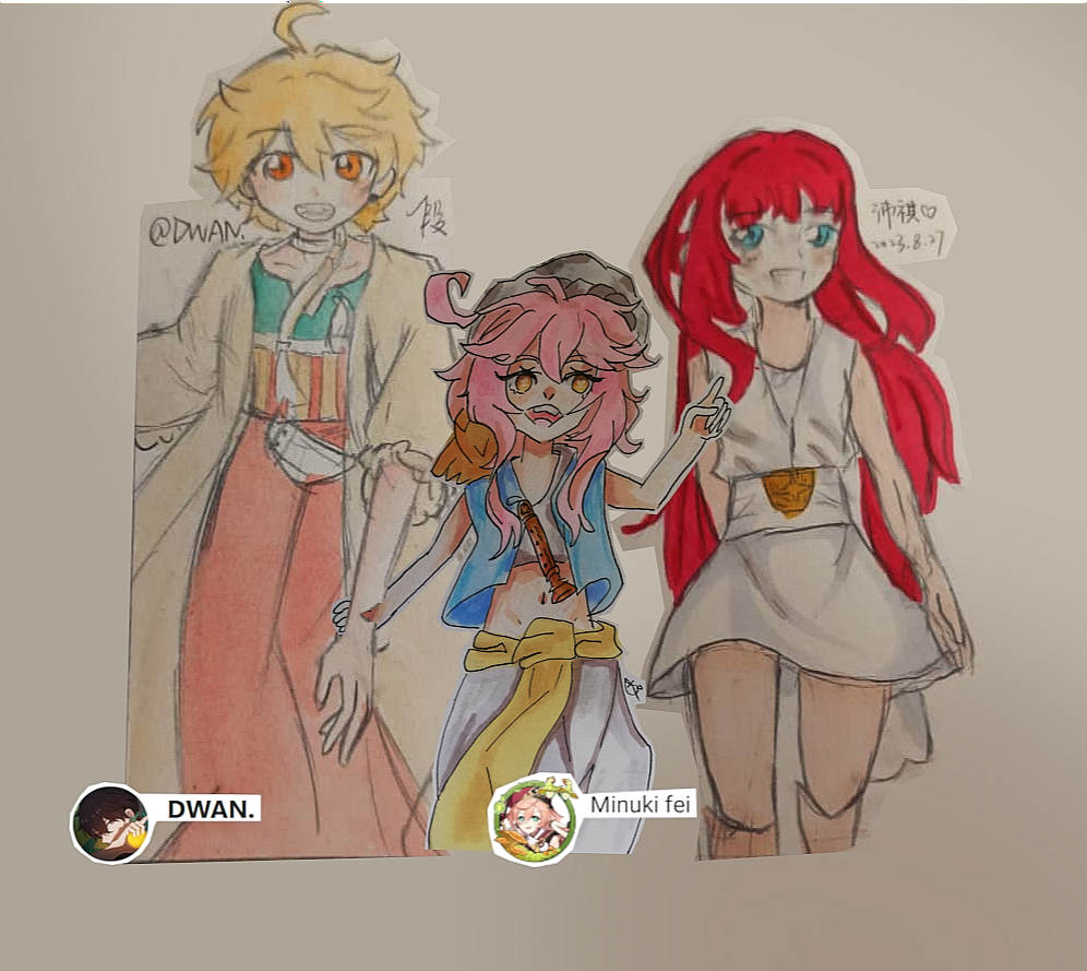 Drawing with @DWAN. and a friend! (the drawing is a bit old) Genshin ...