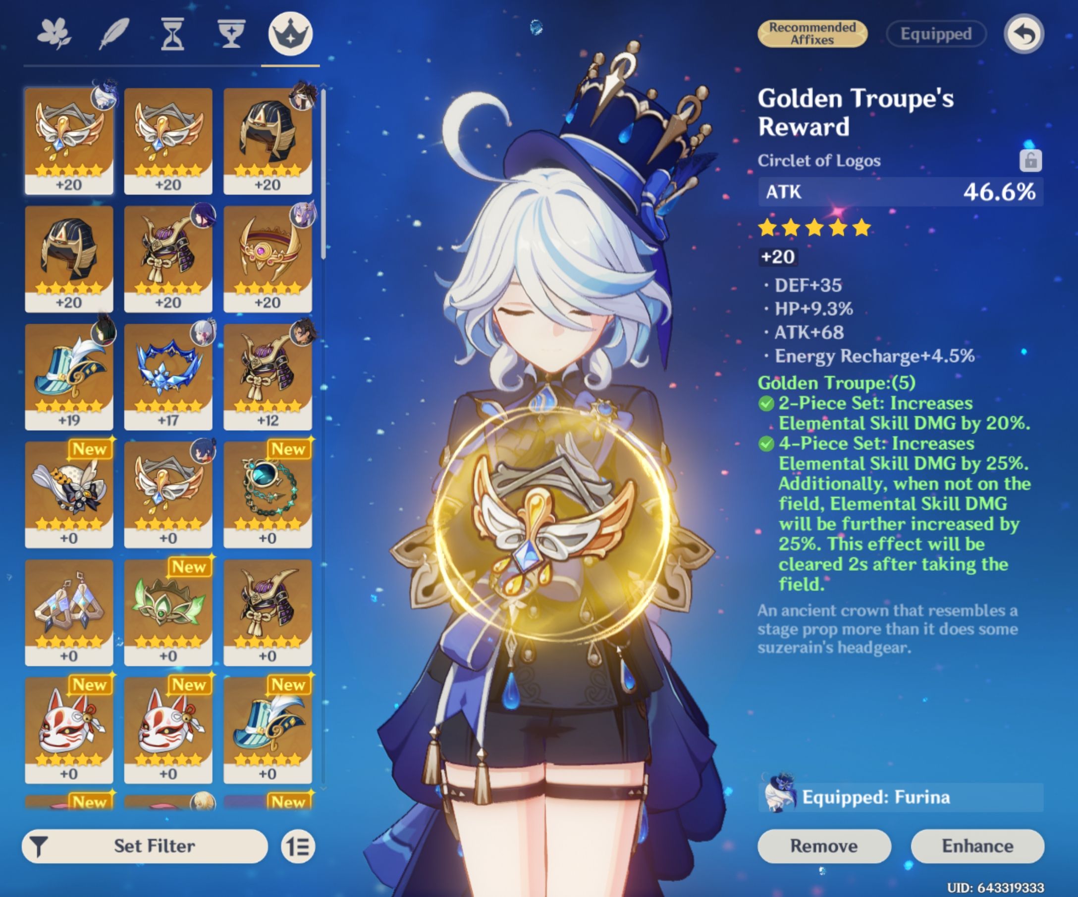 is that good for furinas artifacts? Genshin Impact | HoYoLAB