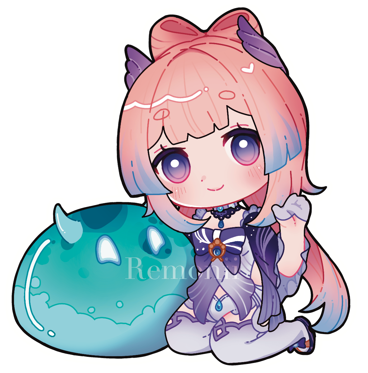 Chibi Kokomi with hydro slime Genshin Impact | HoYoLAB