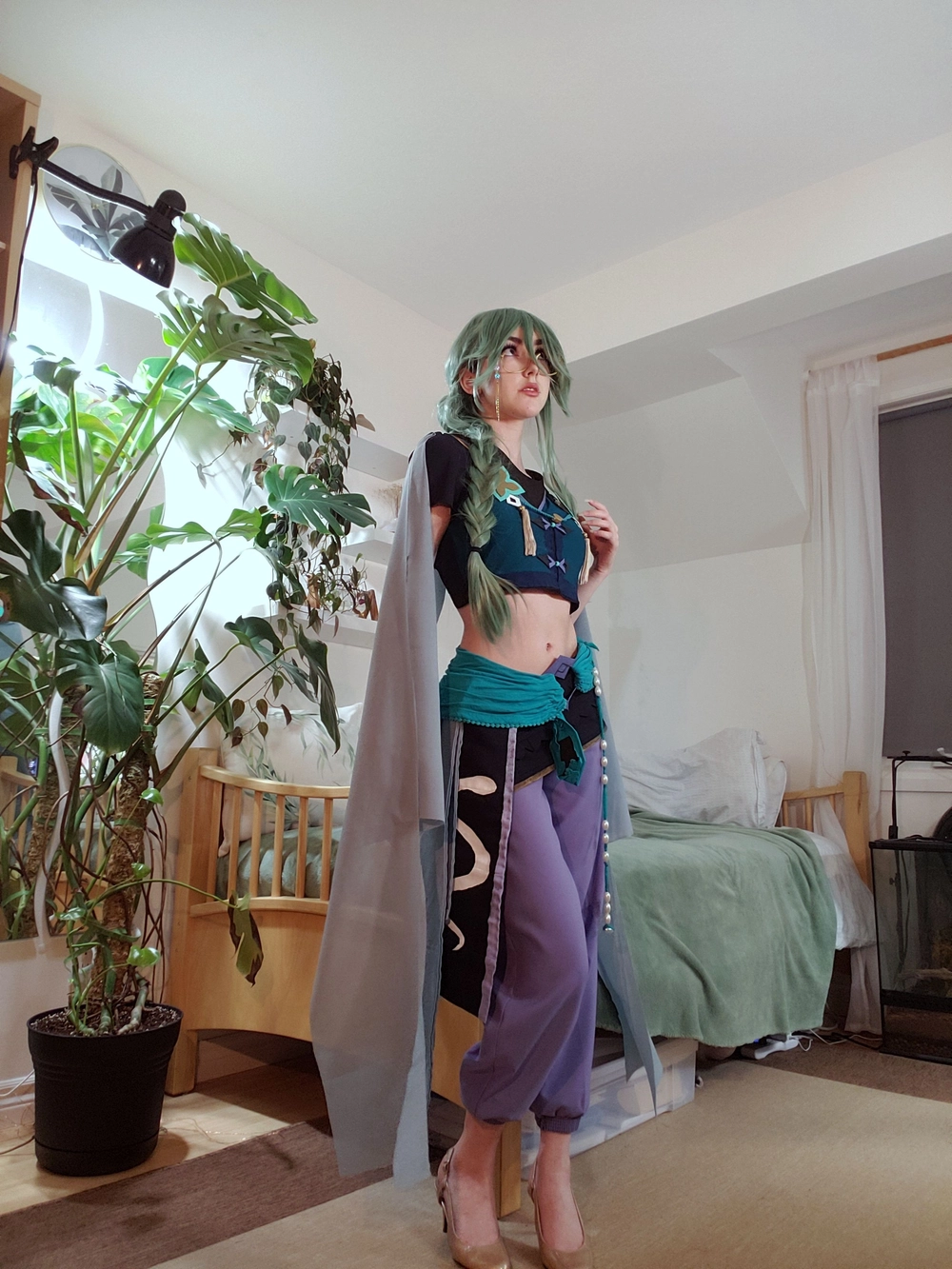 My handmade genderbend Baizhu cosplay, with my pet snake as Changsheng ...