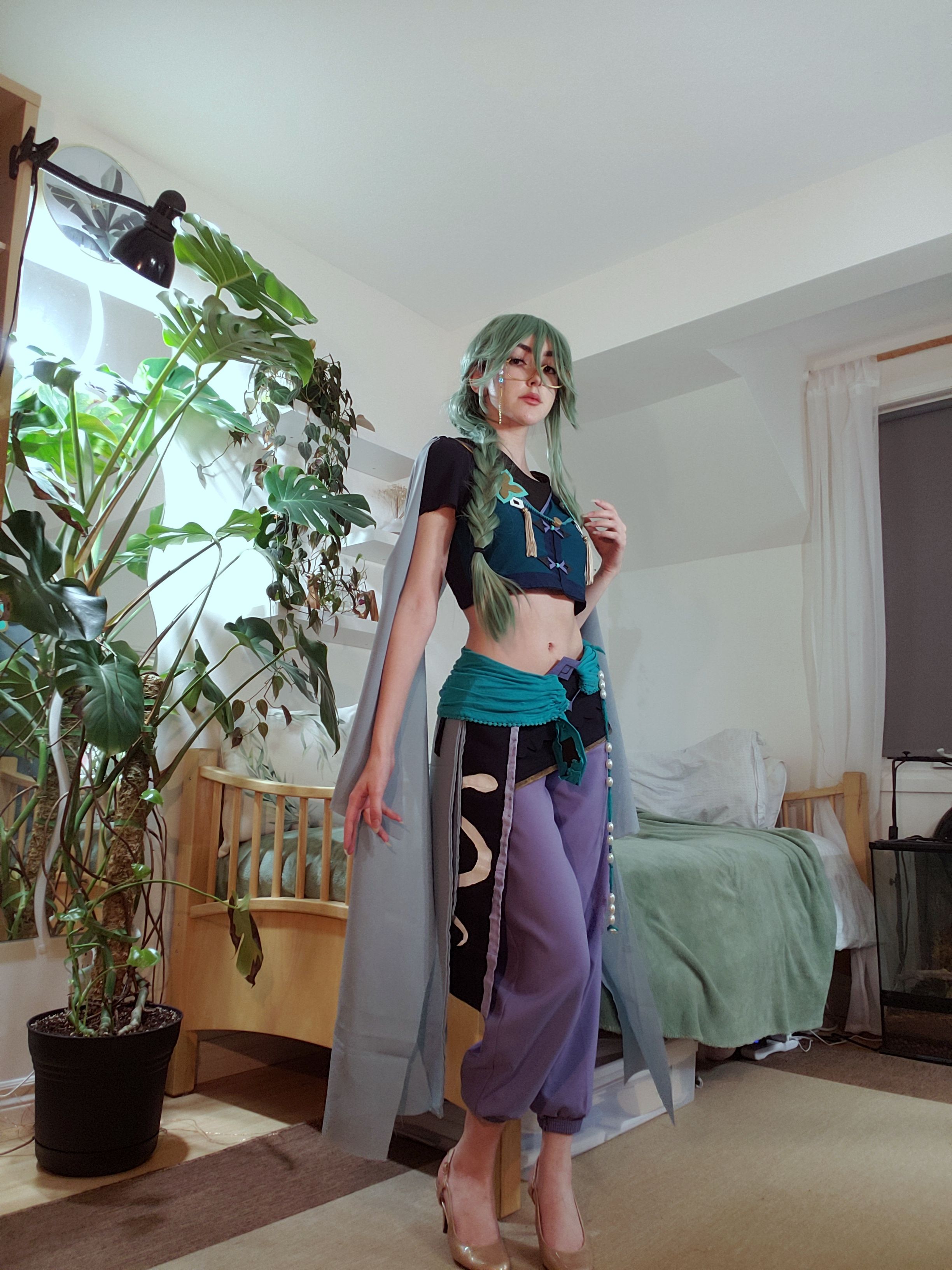 My handmade genderbend Baizhu cosplay, with my pet snake as Changsheng ...